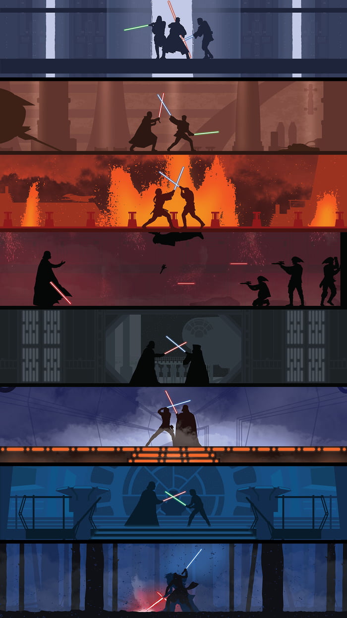 All major Star Wars fights in one image - 9GAG