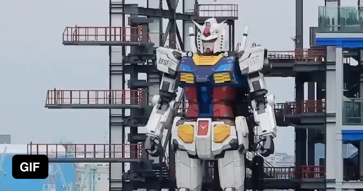 Giant 65ft robot in Japan moved for real !!! (Anime show Gundam) - 9GAG