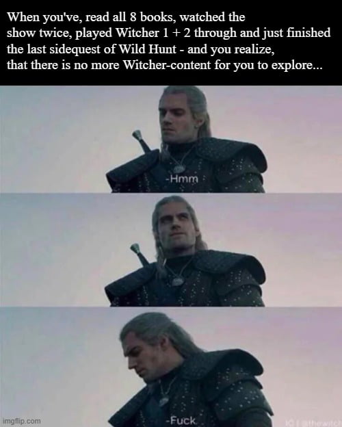 Yes, I'm a late witcher fan - and now I'm a sad witcher fan... - 9GAG