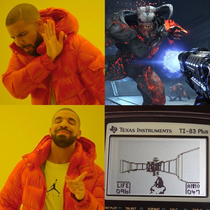 8K DOOM vs 8kb DOOM.. - 9GAG