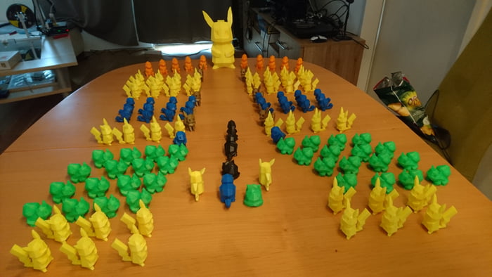 Got into 3D-printing, here is my Pokemon army - 9GAG