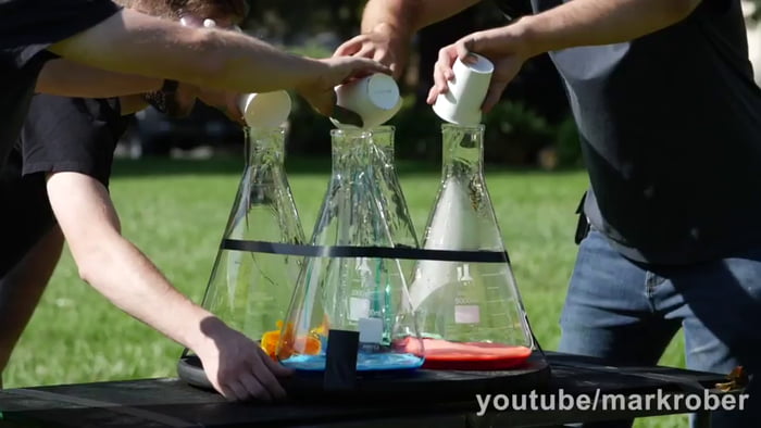 Experimenting with spinning "Elephant's Toothpaste" (by Mark Rober) - 9GAG