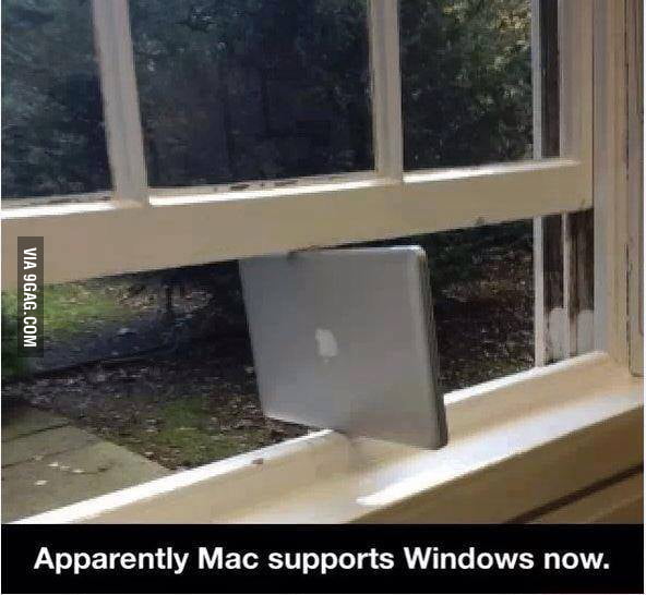 Mac support windows now! - 9GAG