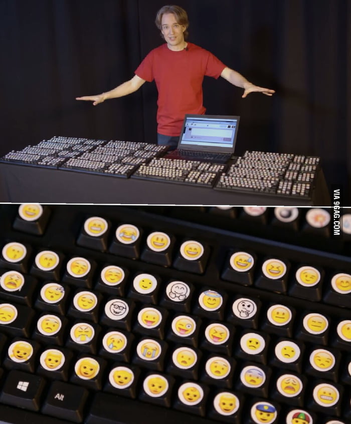 This man made a keyboard with every single emoji using 14 keyboards ...