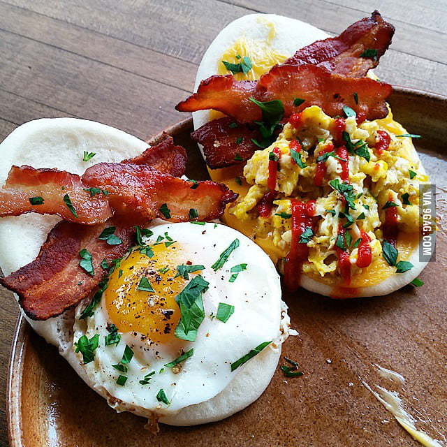 Steamed buns for breakfast, because I'm an adult and I can have steamed ...