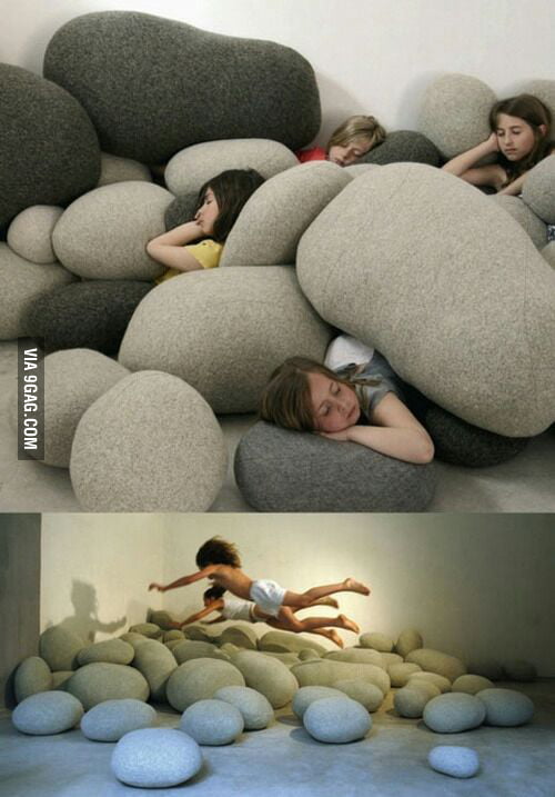 When you want to get smashed by rocks but still get some sleep - 9GAG