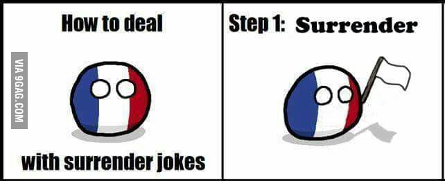How French deal with surrender jokes. - 9GAG