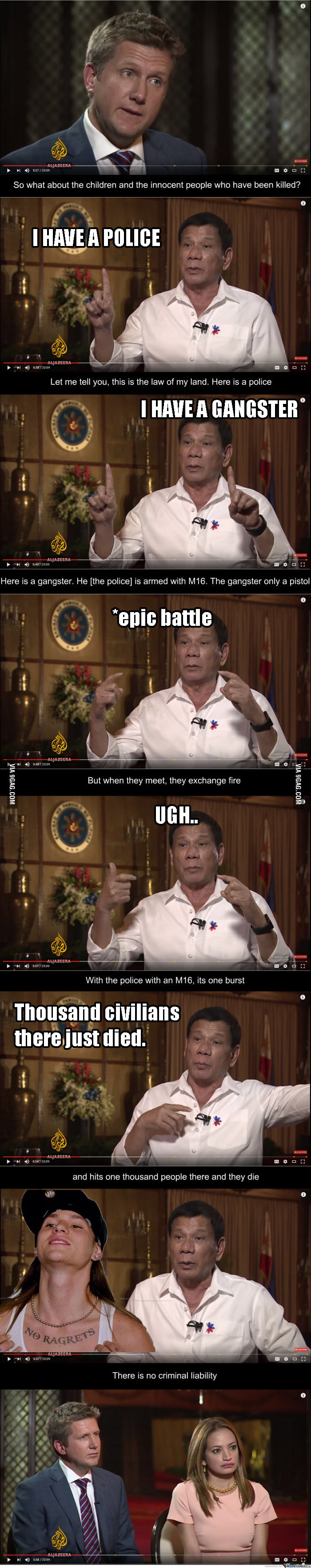 Philippine President Explain Collateral Damage - 9GAG