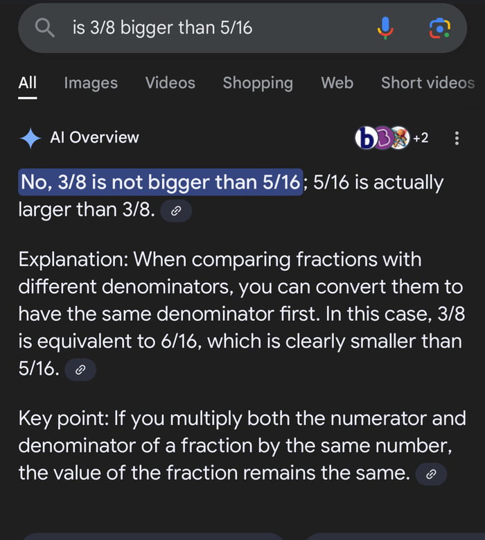 Incorrect AI answers being at the top of the search results - 9GAG