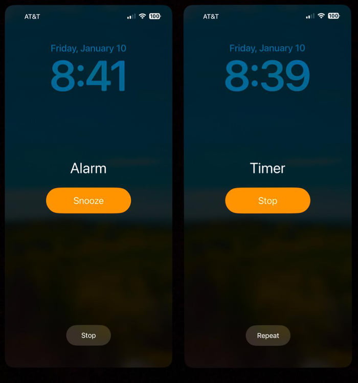 The Apple Alarm/Timer ui will forever irk me - the snooze and stop ...