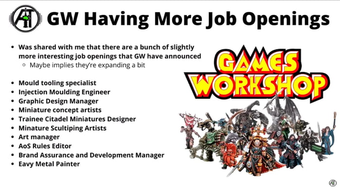 Sounds like games workshop is starting to look for people who have experience in miniature ...
