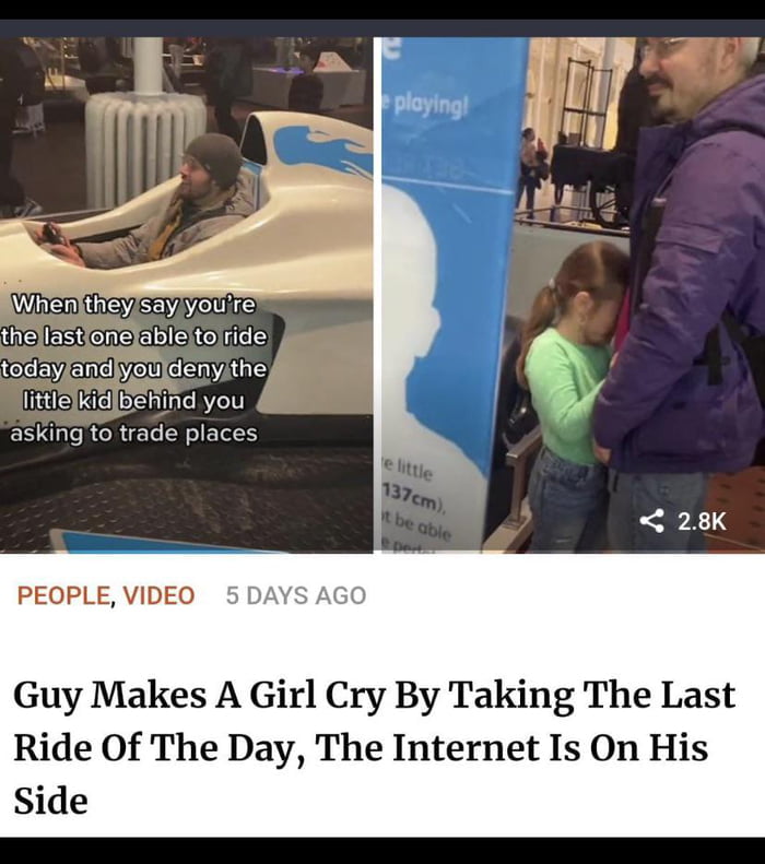 Guy makes girl cry after taking last ride - 9GAG