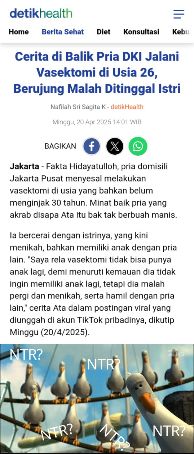 Lah, kena NTR wkwkwkwkw - 9GAG