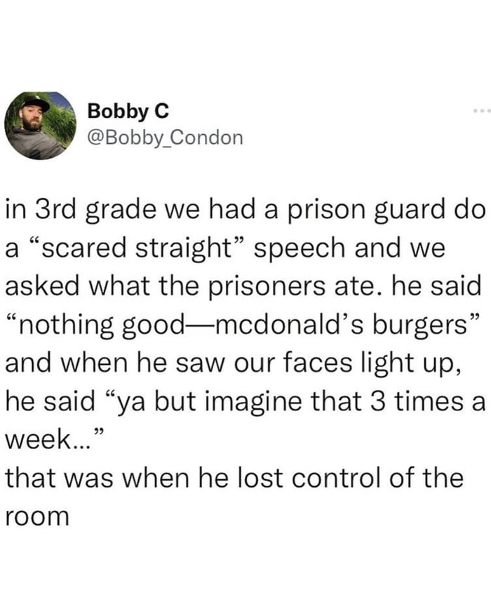 That scared straight speech had an unexpected effect - 9GAG