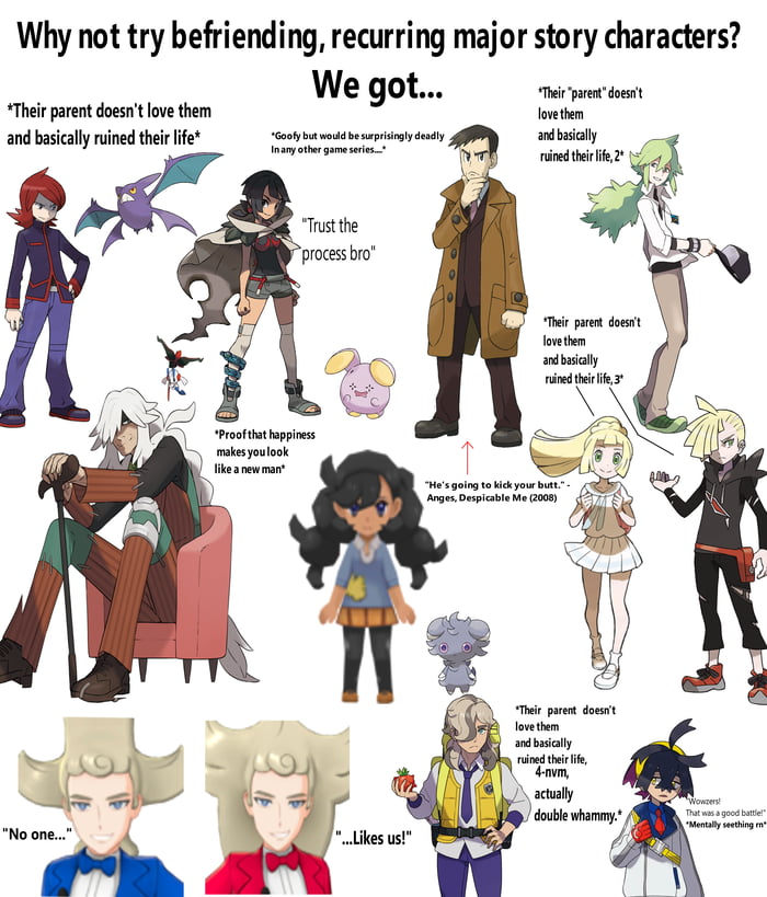 Pokemon characters and their complex family dynamics, summarized. - 9GAG