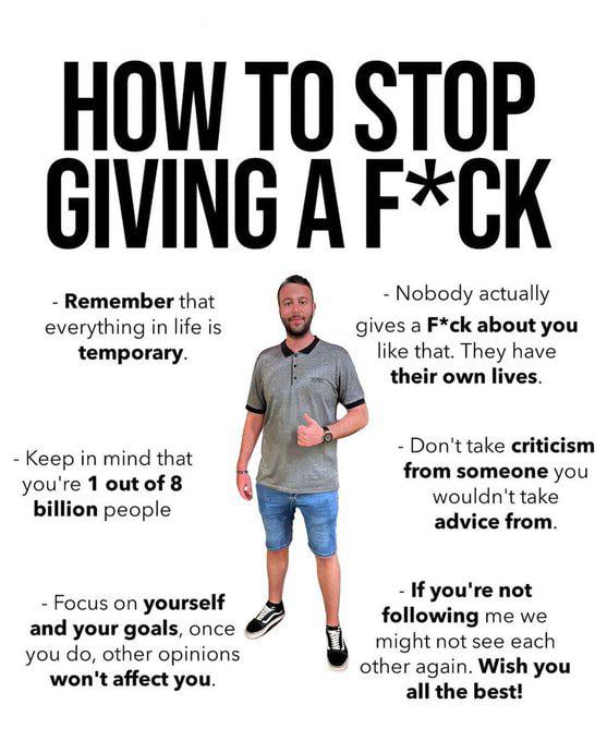 A cool guide on how to stop giving a f*ck - 9GAG