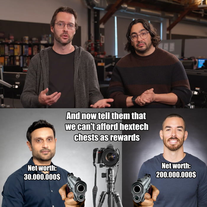 What the filming of the Dev update looked like. - 9GAG