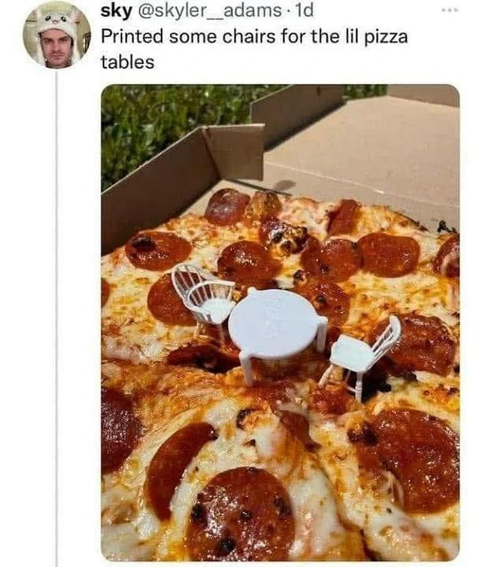 Finally, proper seating for the pizza table. - 9GAG