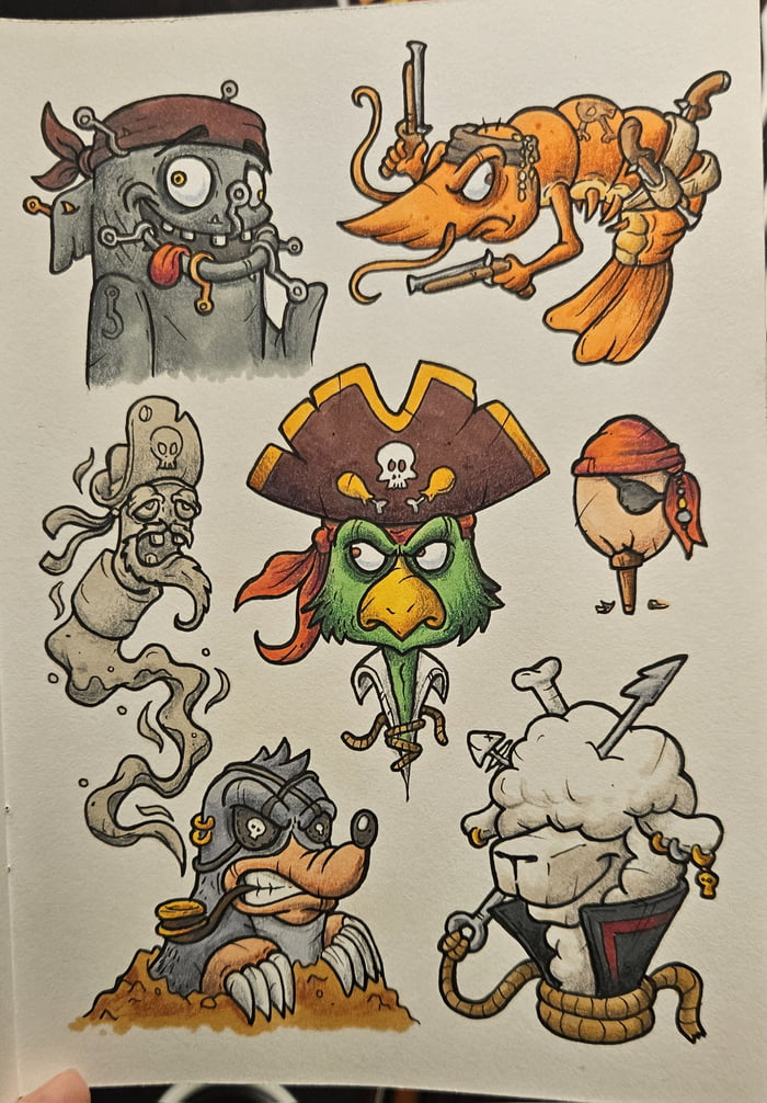 I drew some random pirate animals - 9GAG