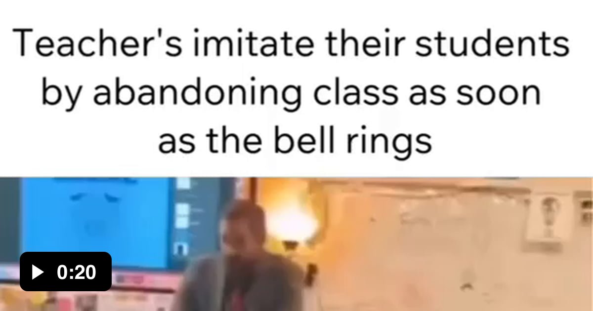 The teacher is showing how students react to the bell ringing at the ...