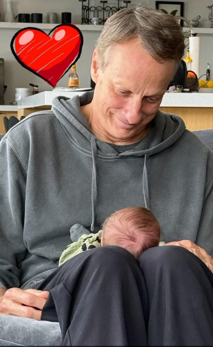 Tony Hawk meeting his grandson for the first time - 9GAG