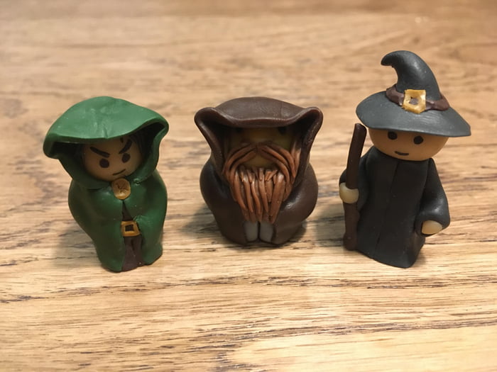 Elf, Dwarf and Wizard miniatures for D&D – made it myself with polymer ...