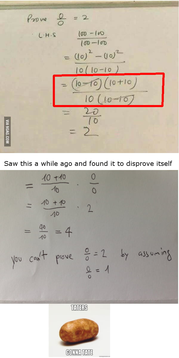 The 0/0 Problem solved - 9GAG