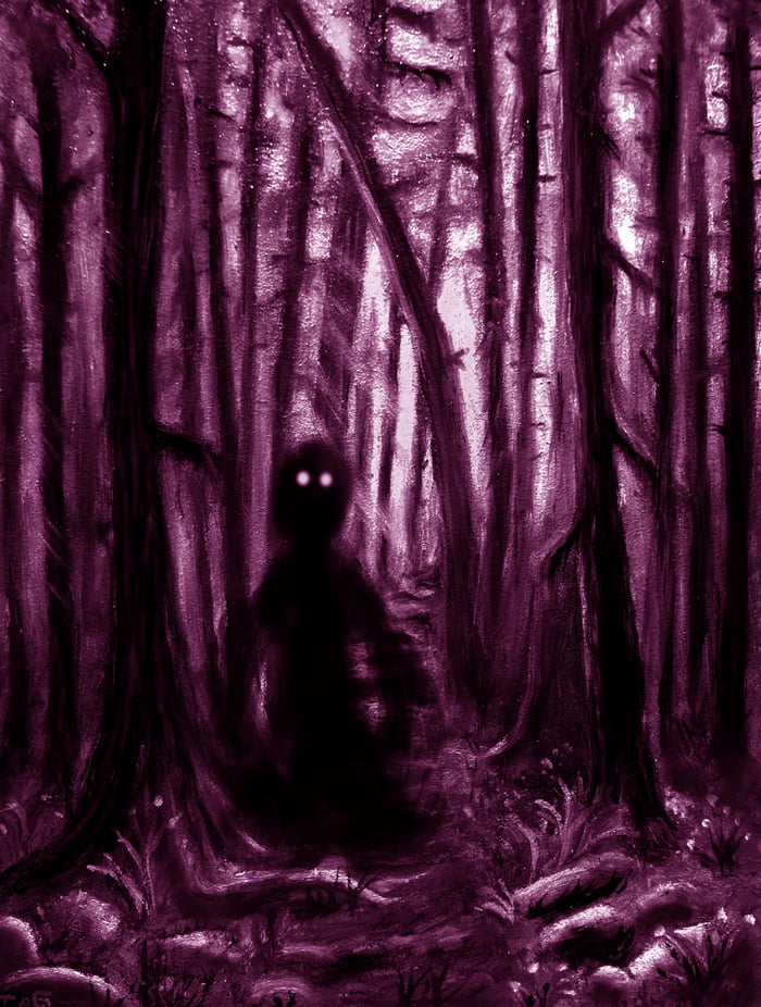 "Shadow People in The Forest" - me, oils and digital art, 2021 - 9GAG