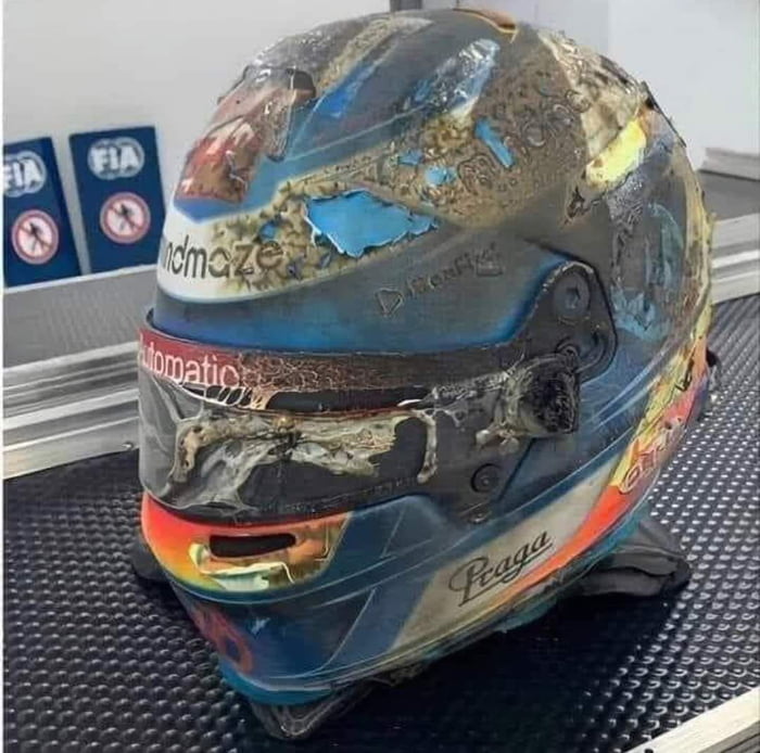Romain Grosjean Helmet, 2020 Bahrain GP - 9GAG