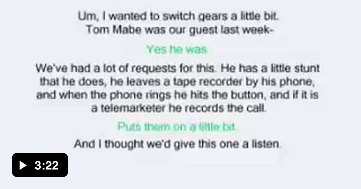 Telemarketer Crime Scene Prank (Tom Mabe) - 9GAG