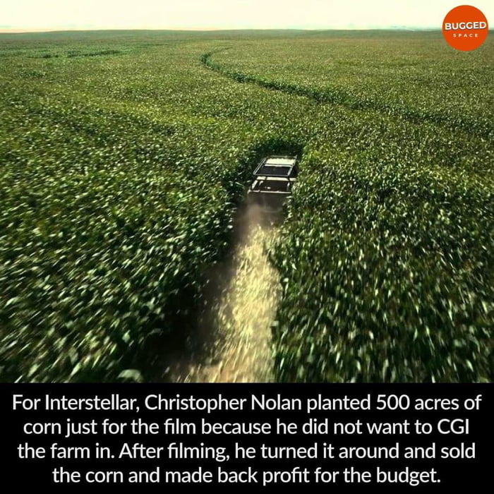 Christopher Nolan planted 500 acres of corn for Interstellar instead of ...