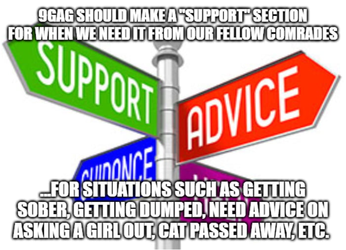 9gag should have a "support" section - 9GAG