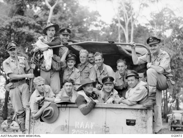 Aircrews of 100 Squadron RAAF, based at Vivigani Airfield on Goodenough ...