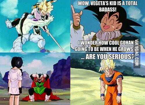 Goku is so disappointed that gohan wasn't badass like trunks - 9GAG