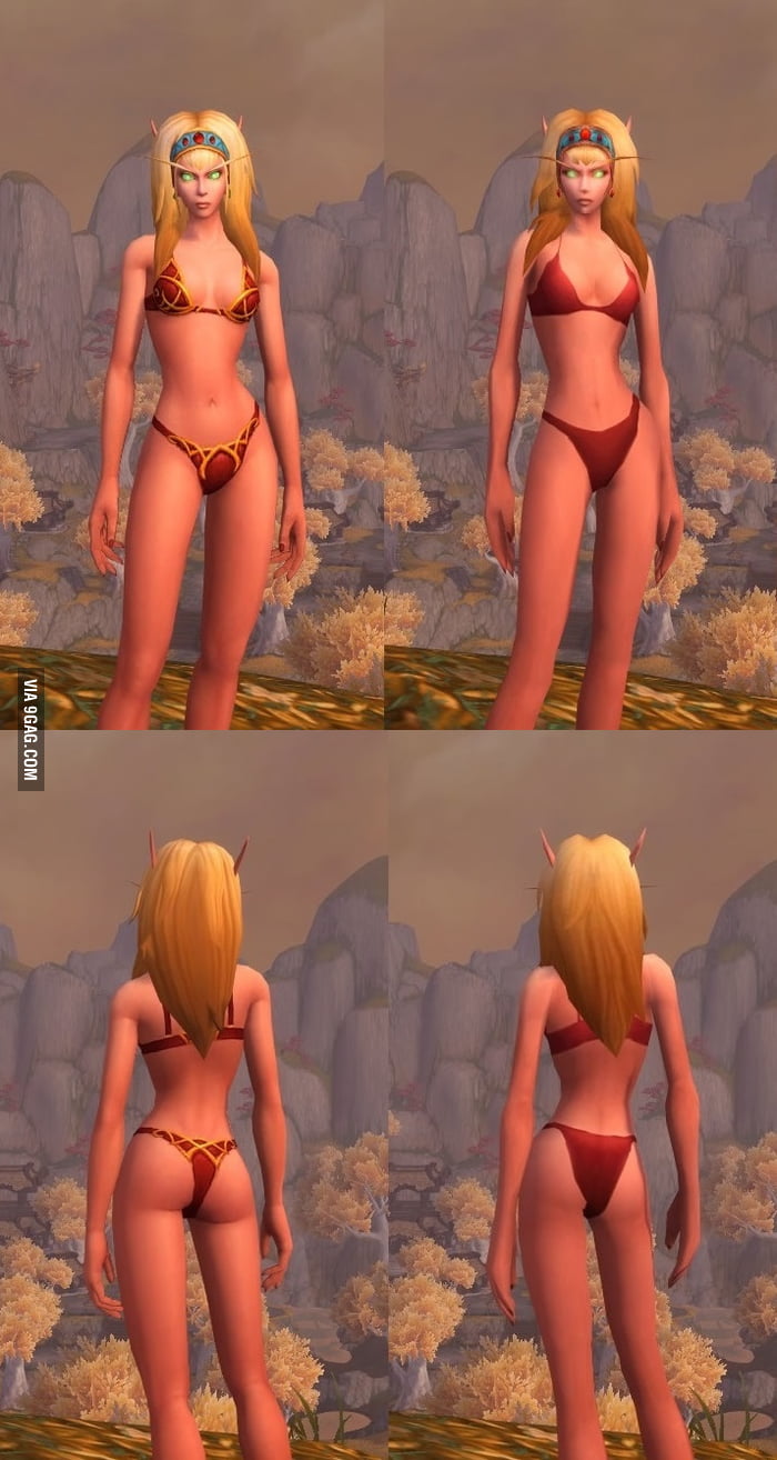 Comparison of new-old female blood elf in WoW - 9GAG