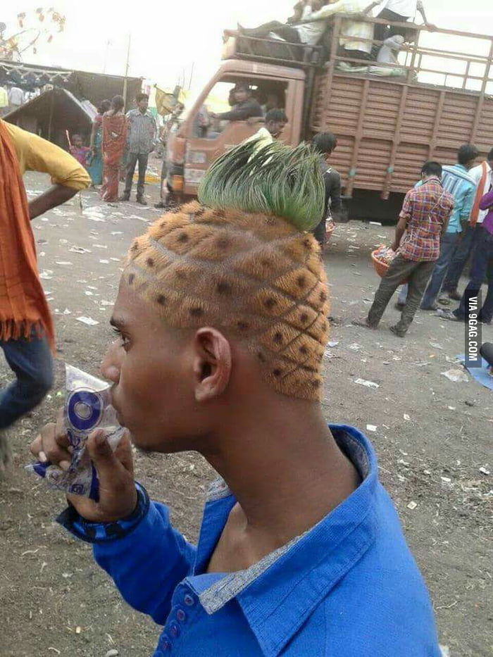 Human pineapple! - 9GAG