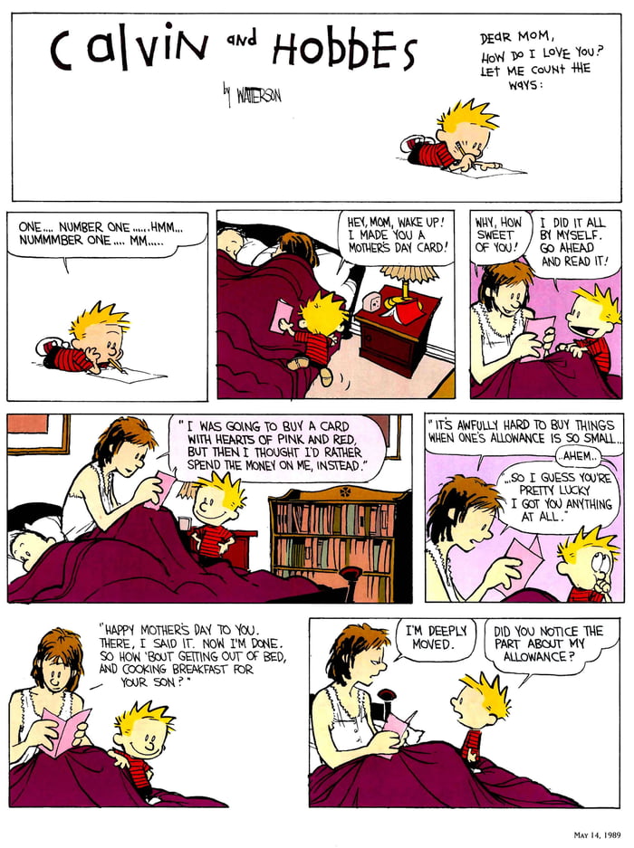 Calvin Writes a Poem for Mother's Day... - 9GAG