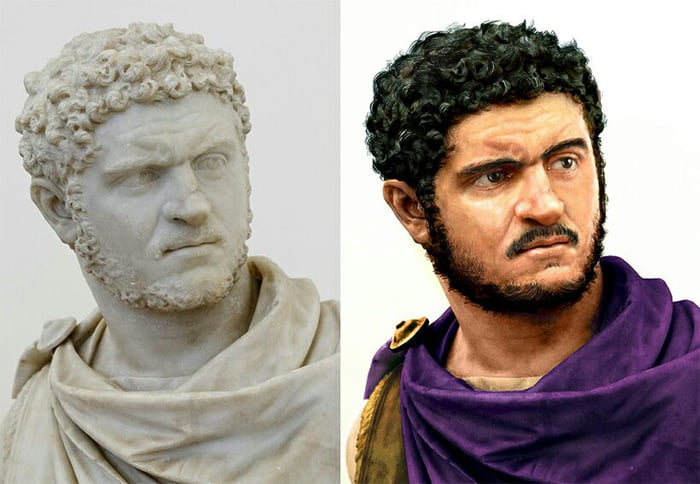 Emperor Caracalla, both original and colorized version. Handsome ...