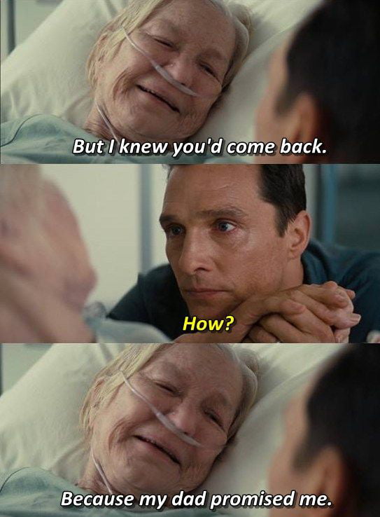Today I Saw "Interstellar" for the first time. This scene hit me the ...