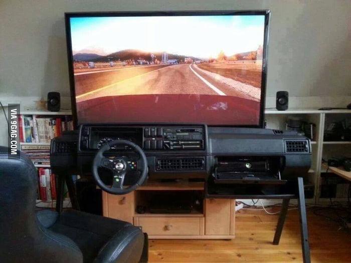 Racing game setup. - 9GAG