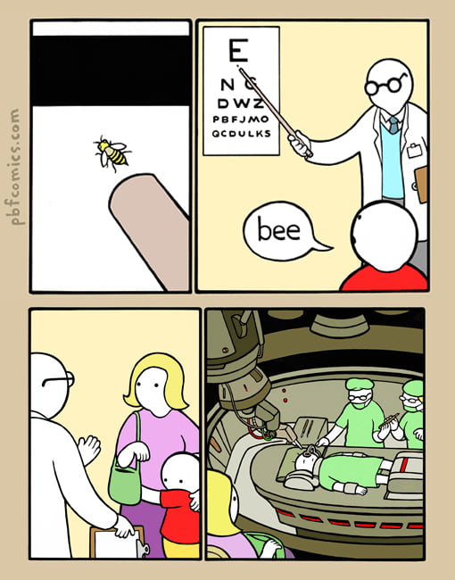 As an optometrist, this is still my favorite eye exam-related comic - 9GAG