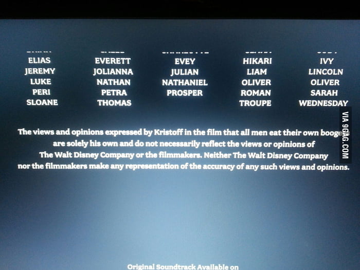 Frozen credits - 9GAG