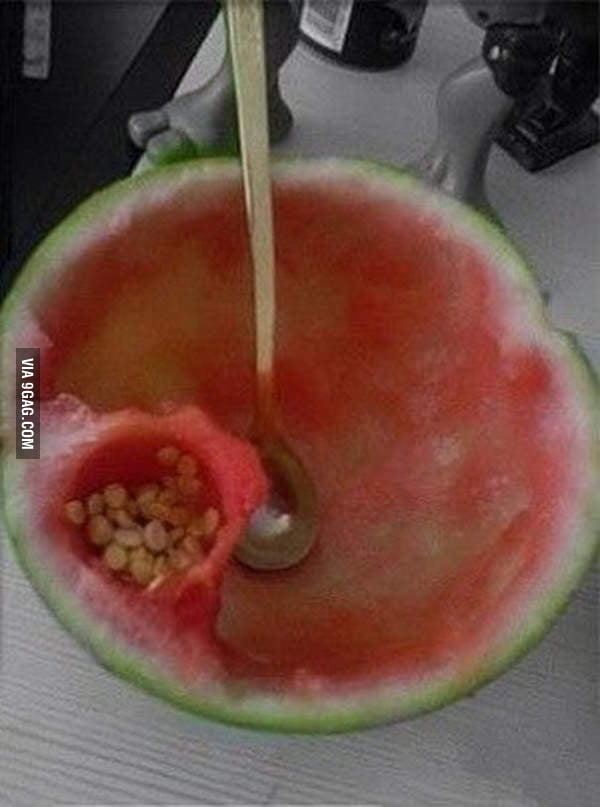 Genius way to eat watermelons - 9GAG