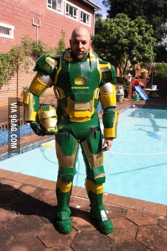 South African iron man in the Springbok colours (South Africa's rugby ...