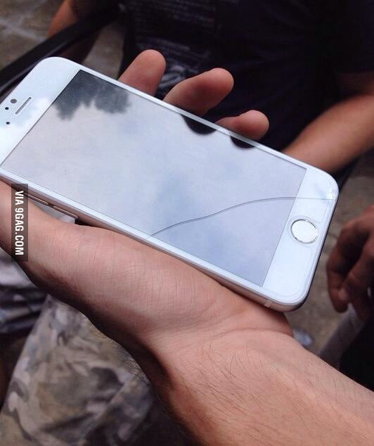World's first cracked iPhone 6 - 9GAG