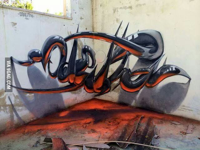 3D Graffiti - 9GAG
