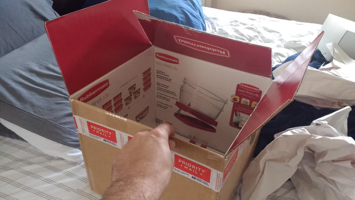 My aunt turned a box inside-out to use it as a mailing box. - 9GAG