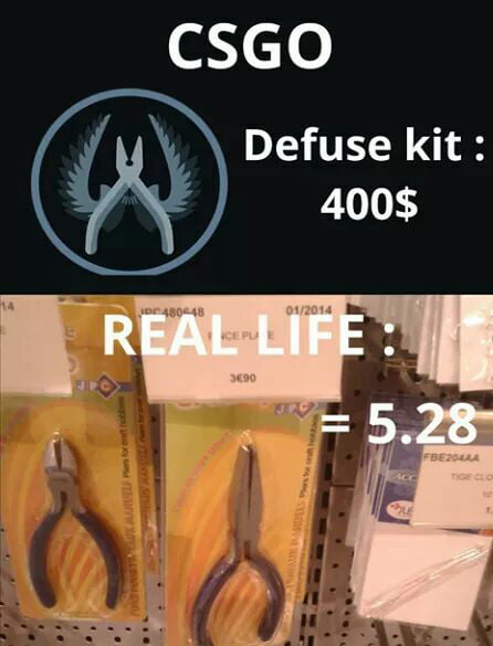 CS:GO defuse kit price în game and in real life - 9GAG