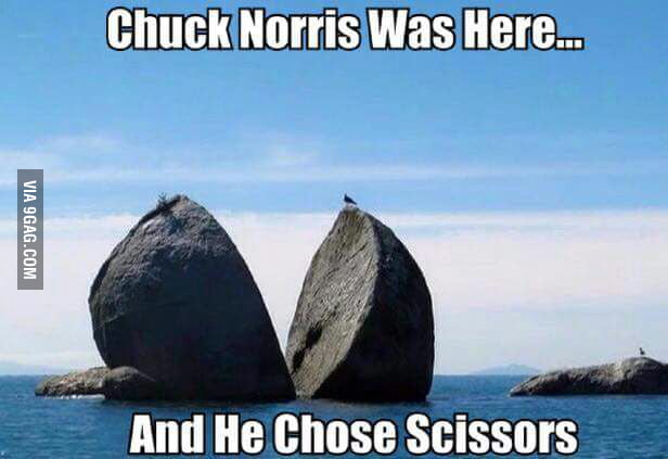 Chuck Norris pick scissors... - 9GAG