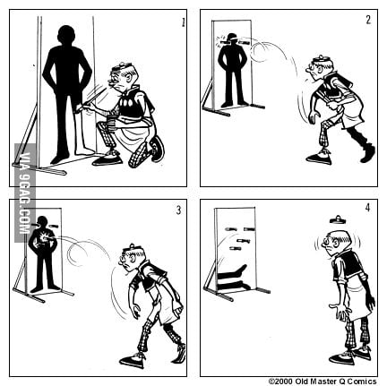 Uh, what?! (old master Q) - 9GAG